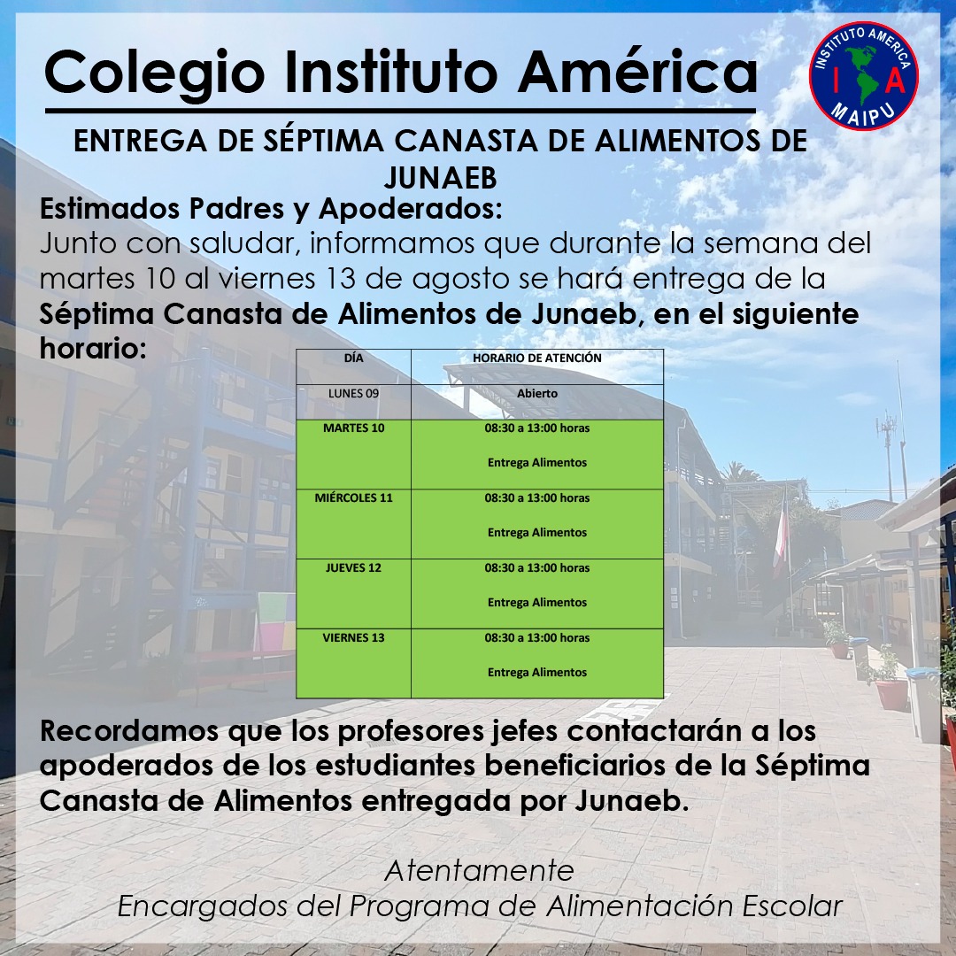 Admisión – Colegio Instituto América – Maipú